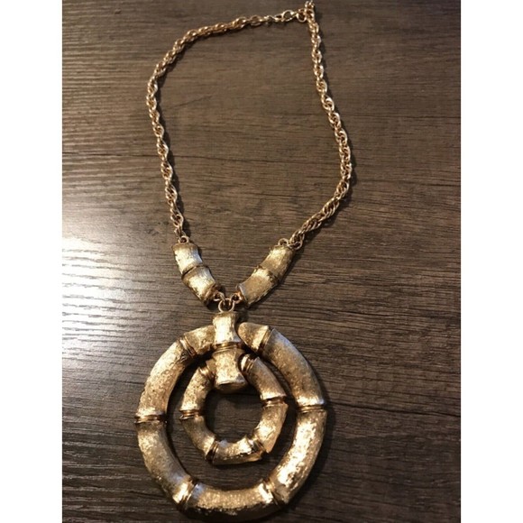 Napier | Jewelry | Vintage Napier Bamboo Brushed Gold Tone Chain Necklace | Poshmark